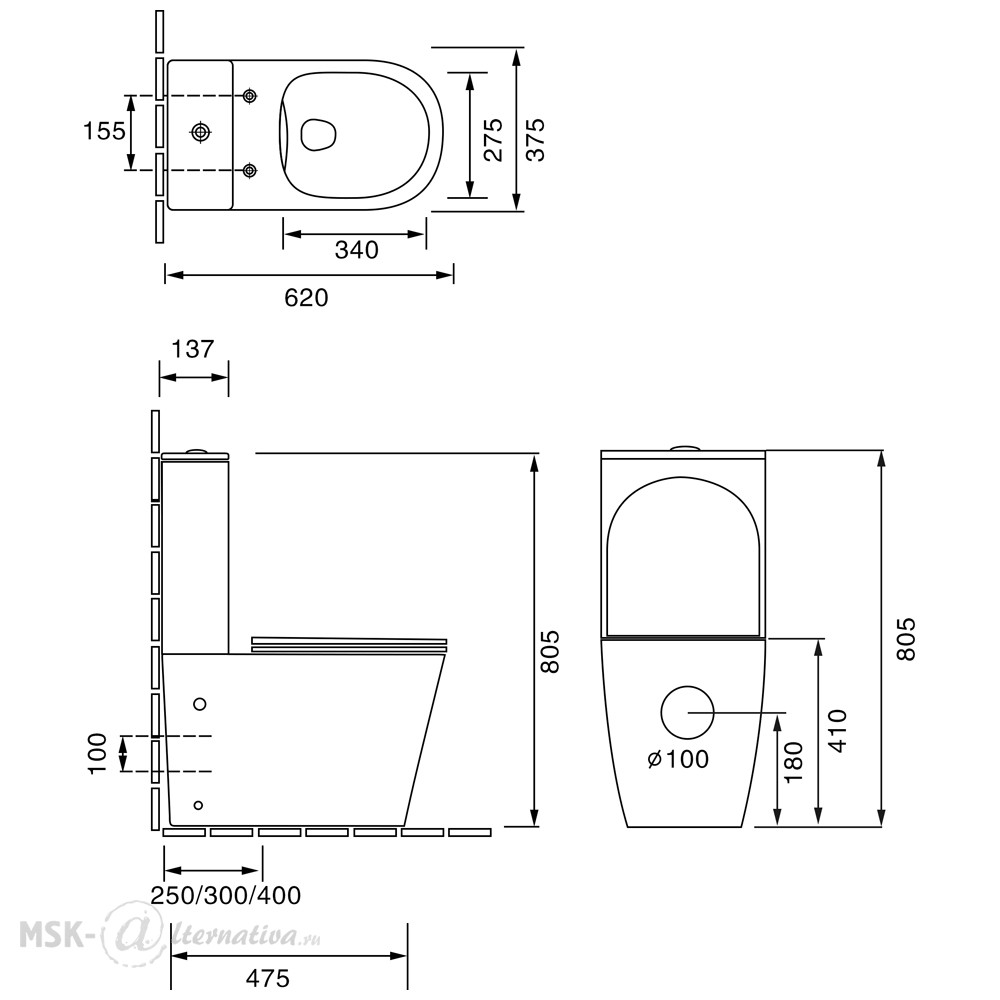 Унитаз SantiLine SL-5014SM-BD с функцией биде и смесителем - купить в ...